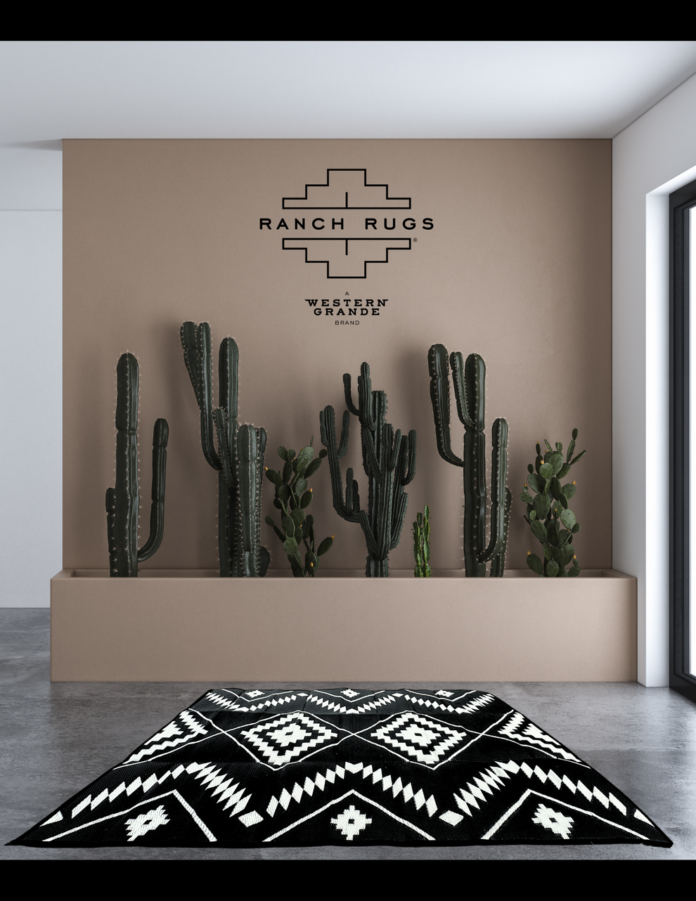 Black + Ivory - 9ft x 12ft - RANCH RUGS -THE DAVIS - – WesternGrande